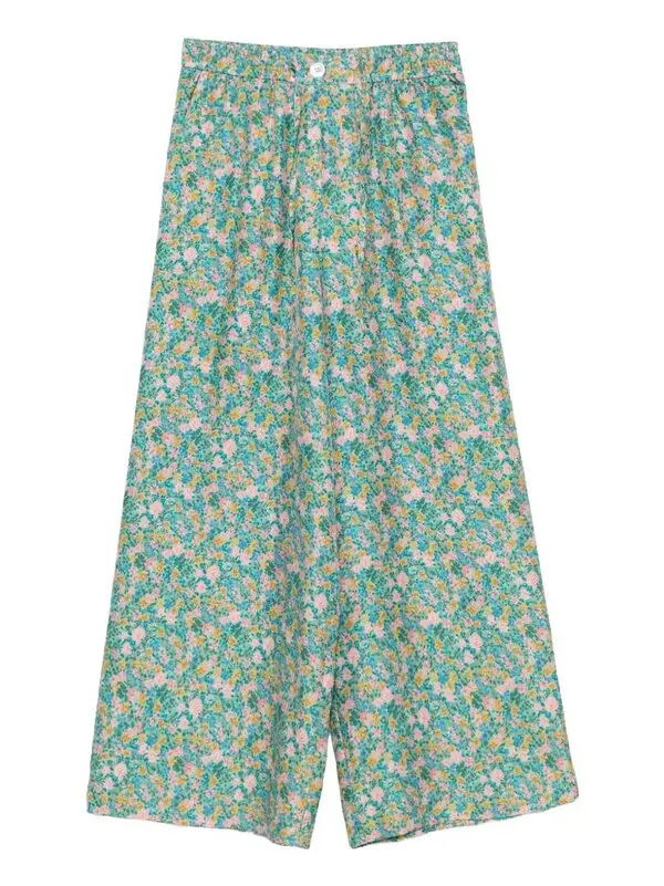 PIERRE-LOUIS MASCIA Aloe Floral Trousers - Green