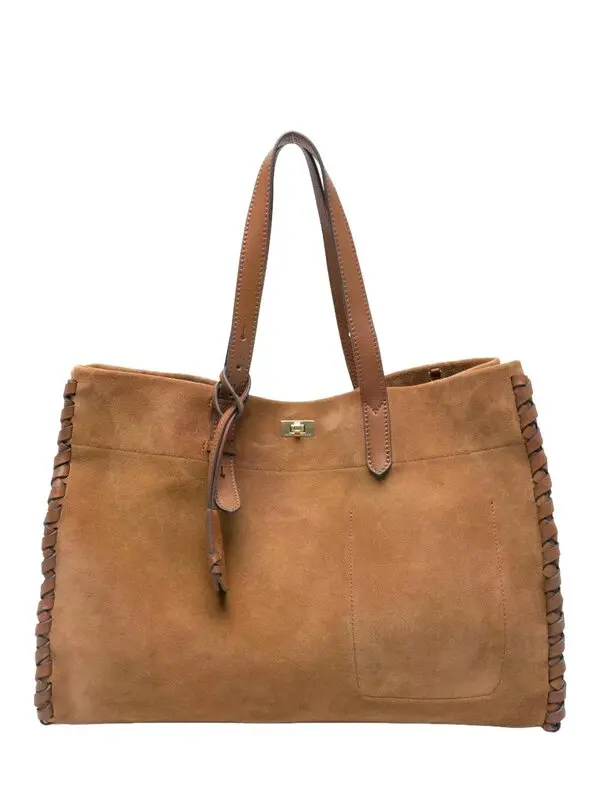 ANYA HINDMARCH Mortimer Braided-detail Tote Bag - Brown