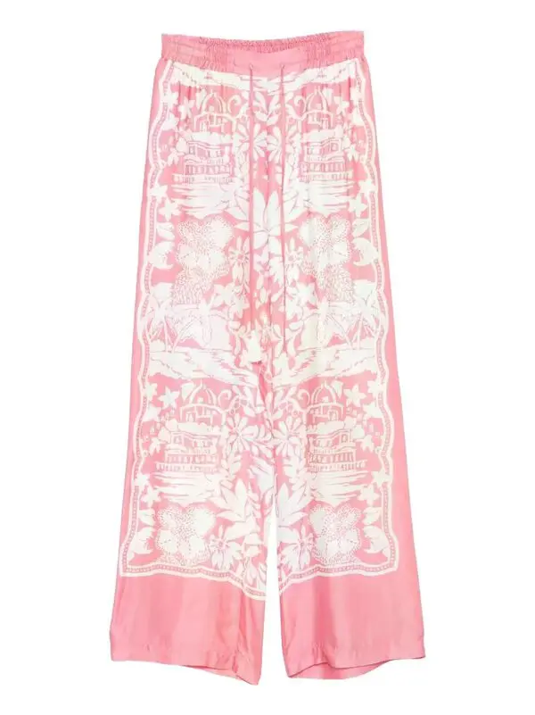 ERMANNO FIRENZE Floral-print Trousers - Pink
