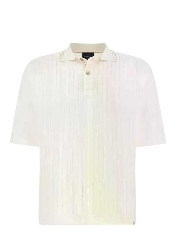Paul & Shark Ribbed Polo Shirt - White
