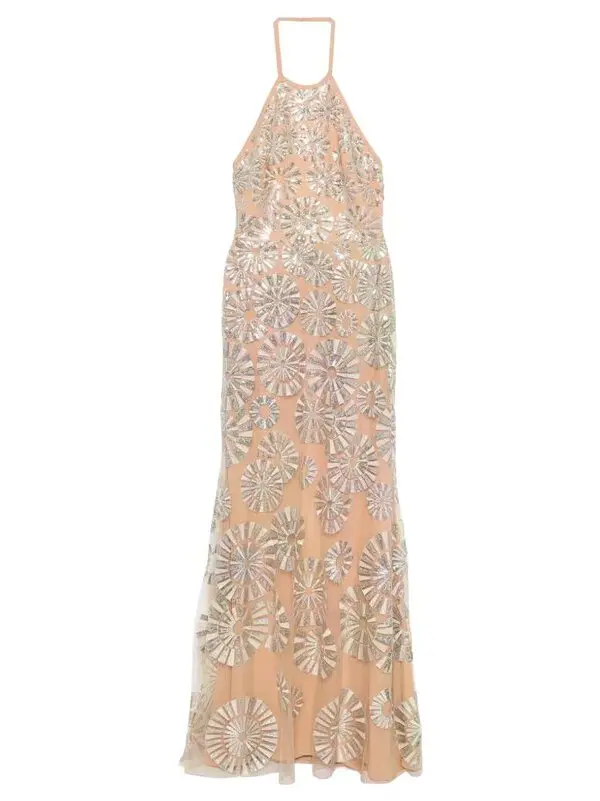 Elie Saab Sequin Embellished Maxi Dress - Neutrals
