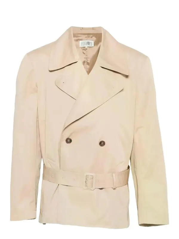 MAISON MARGIELA Double-breasted Belted Jacket - Neutrals