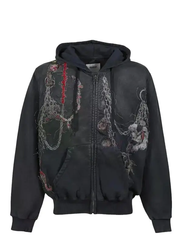 DOUBLET Embroidered Hooded Jacket - Black