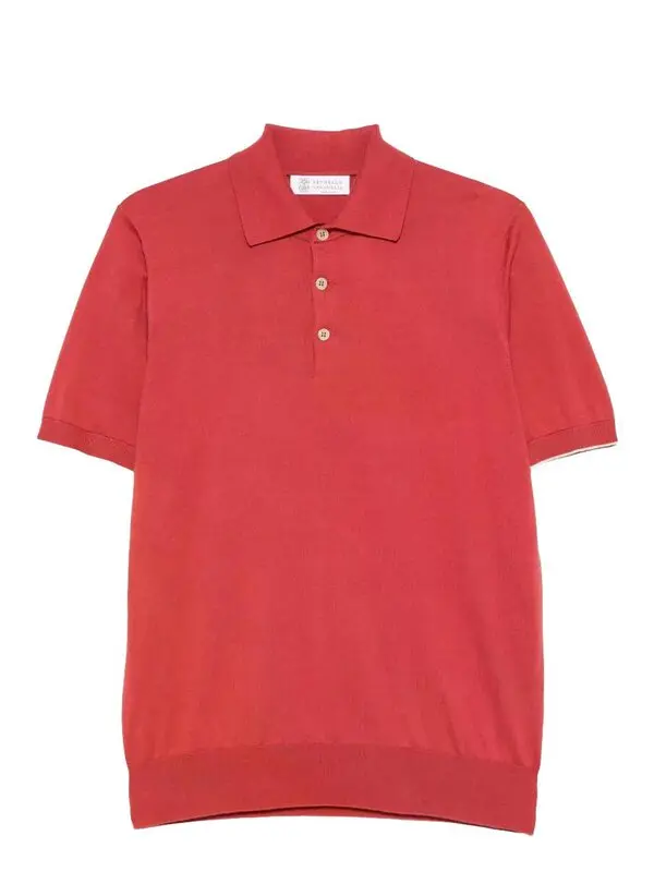 Brunello Cucinelli Buttoned Polo Shirt - Red