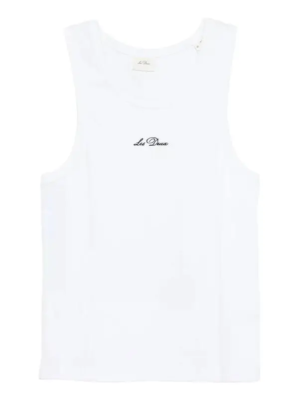 LES DEUX Logo-embroidery Tank Top - White