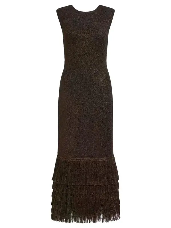 Aje Breeze Knitted Midi Dress - Brown