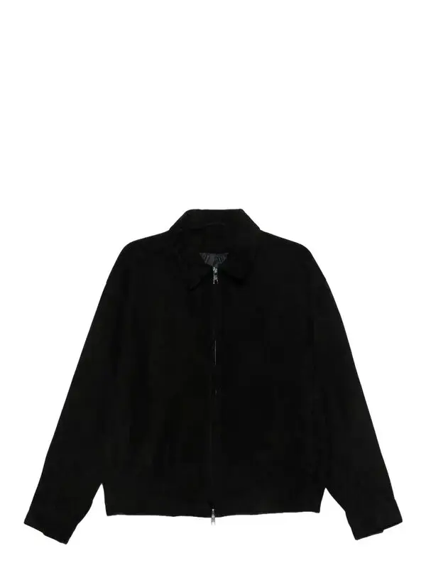 GIORGIO BRATO Zip-up Suede Jacket - Black