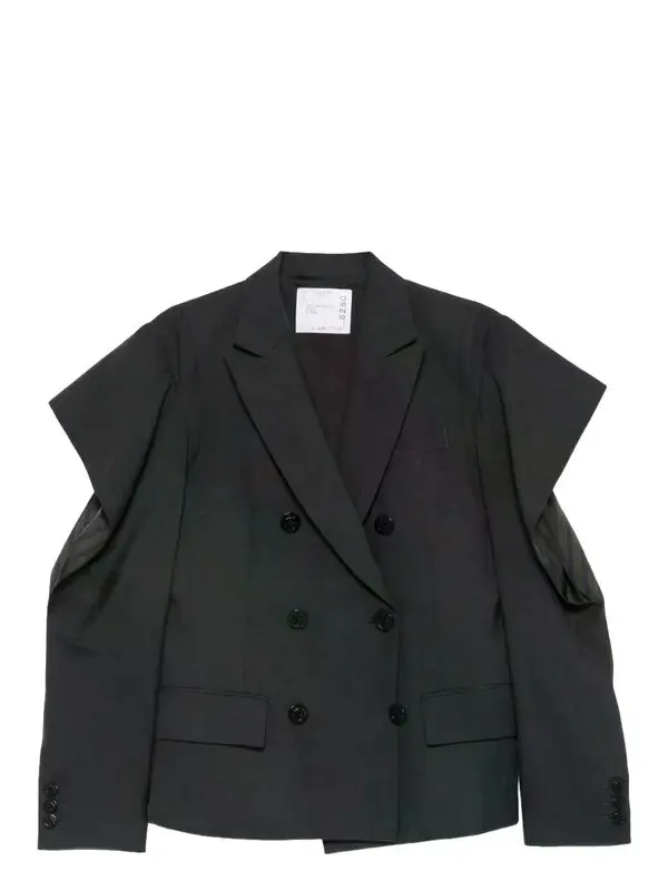 Sacai Double-breasted Blazer - Grey