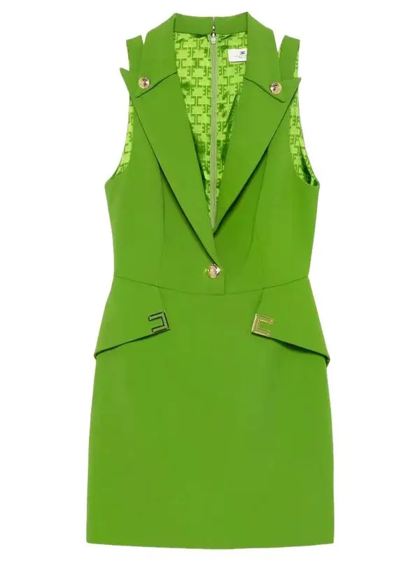 Elisabetta Franchi Button Detailed Shift Dress - Green