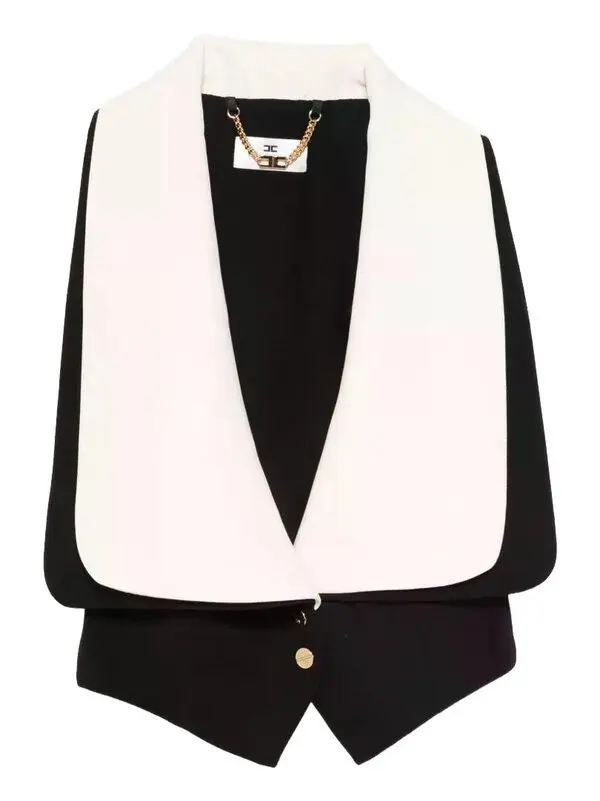 Elisabetta Franchi Contrasting-collar Waistcoat - Black