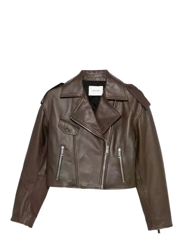 YVES SALOMON Zip-fastening Leather Jacket - Brown