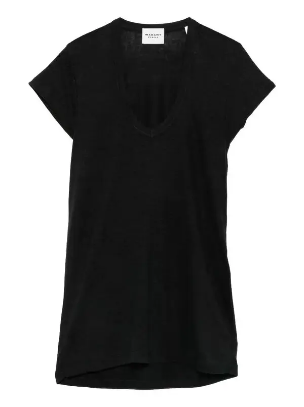 MAISON ETOILE Zankou V-neck T-shirt - Black
