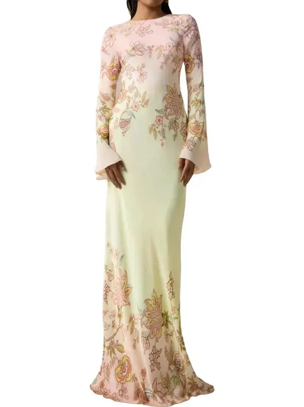 Hemant & Nandita Riah Floral Maxi Dress - Neutrals