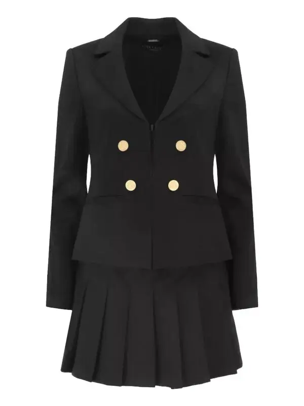 Alice + Olivia Blazer Pleated Mini Dress - Black
