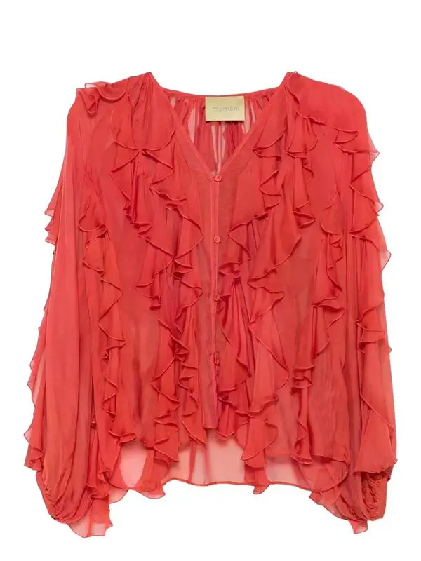 Momoni Canela Ruffled Blouse - Orange