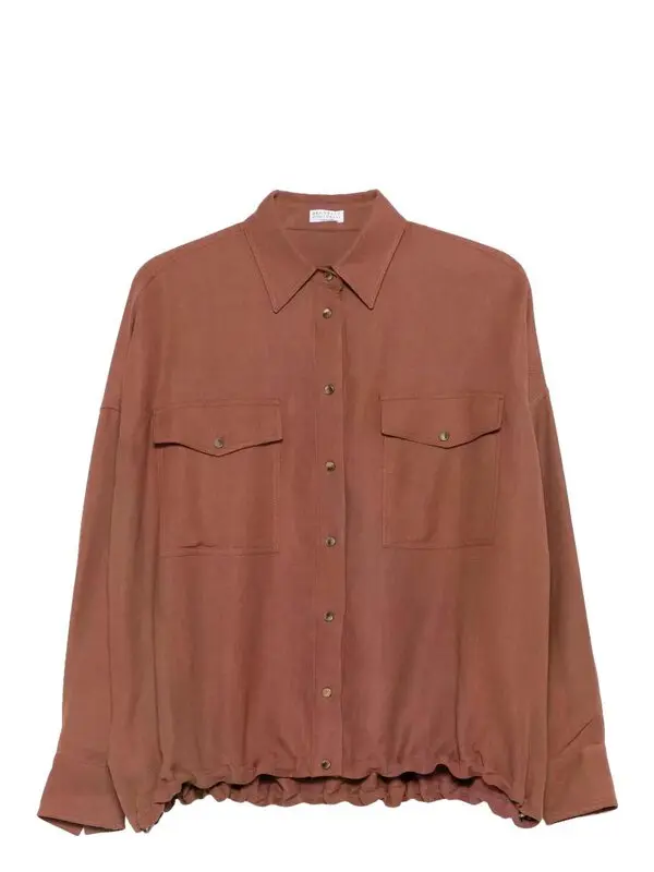 Brunello Cucinelli Pocket Gathered Top - Brown