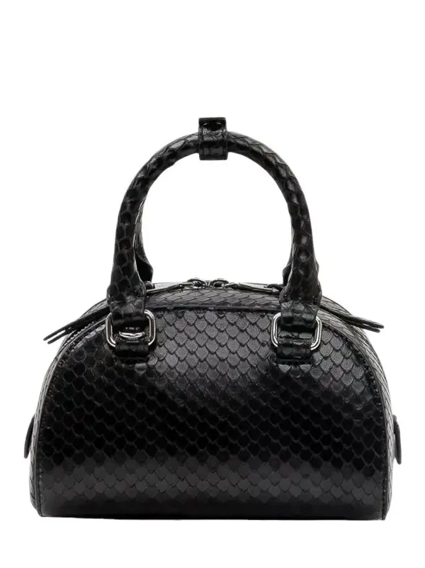 DIESEL® 1dr Dome Small Bowling Bag In Snake-effect Leather - Black