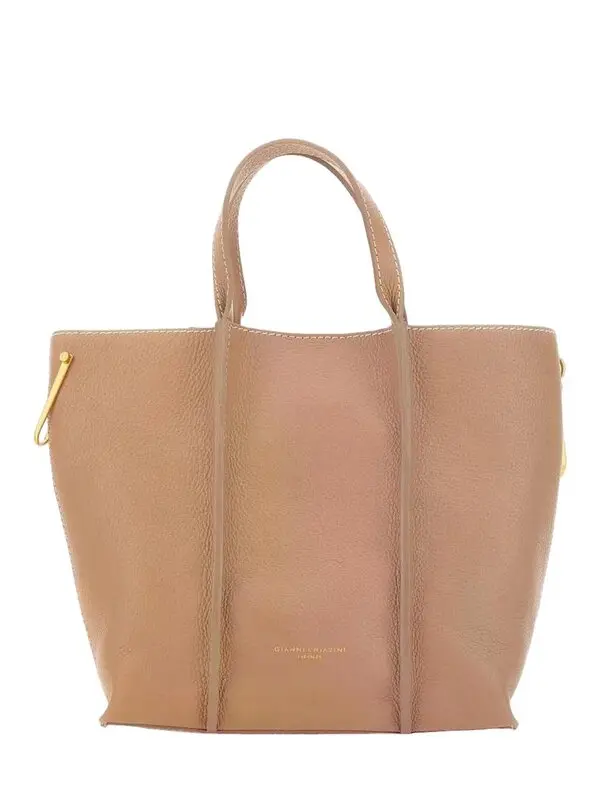 GIANNI CHIARINI Zahara Ribbed Grained Leather Tote Bag - Neutrals