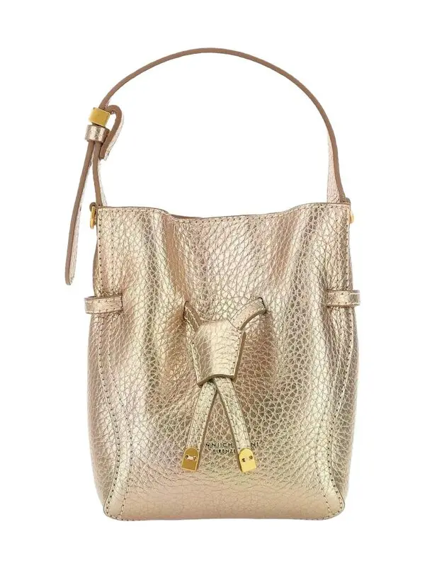 GIANNI CHIARINI Sienna Drawstring Bucket Bag - Gold