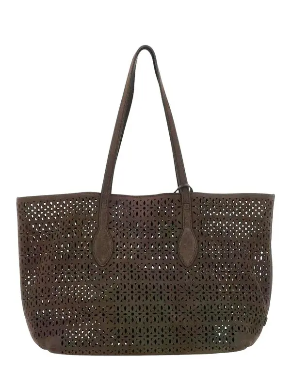 GIANNI CHIARINI Mashup Laser-cut Shoulder Bag - Brown
