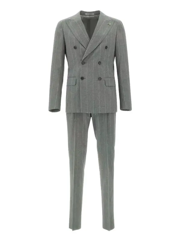Corneliani Pinstripe Double-breasted Suit - Grey