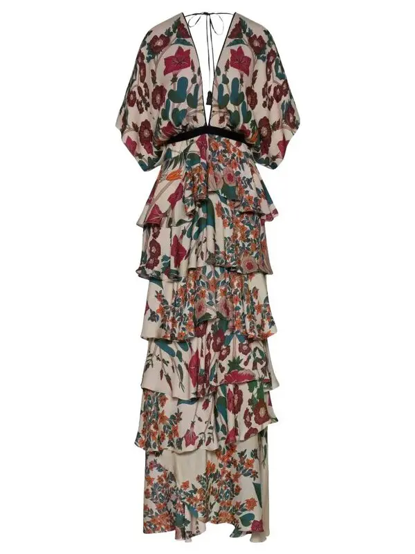 Johanna Ortiz Floral-pattern Maxi Dress - Neutrals