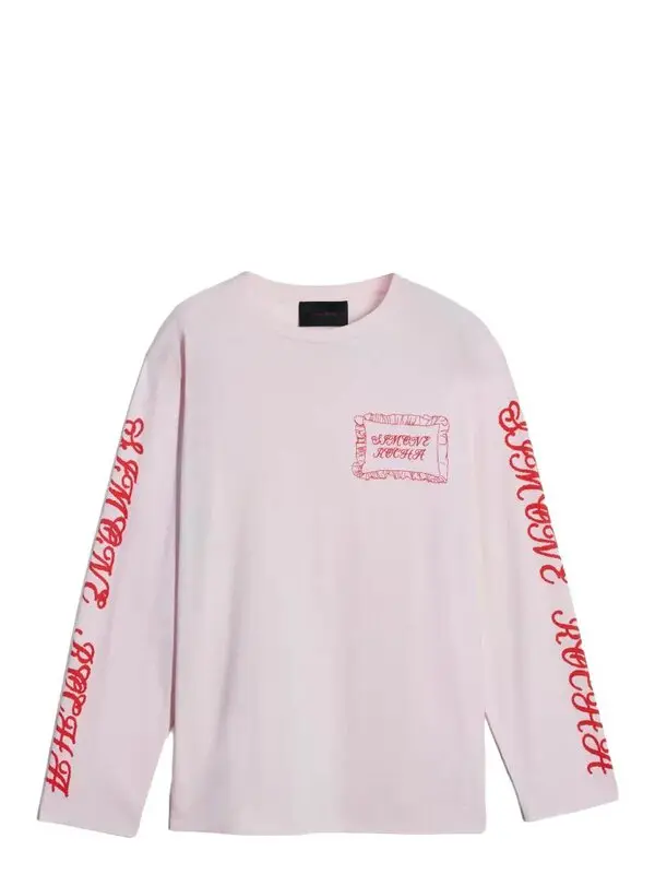 Simone Rocha Logo-print Long-sleeved T-shirt - Pink