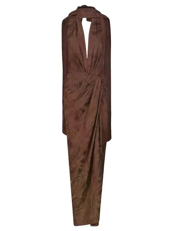 Johanna Ortiz Printed Maxi Dress - Brown