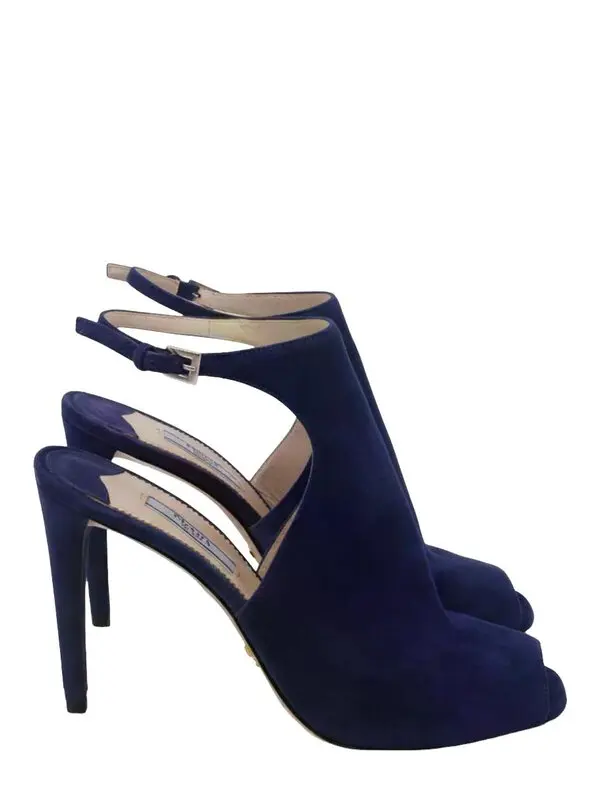 Prada Peep-toe Stiletto Sandals - Blue