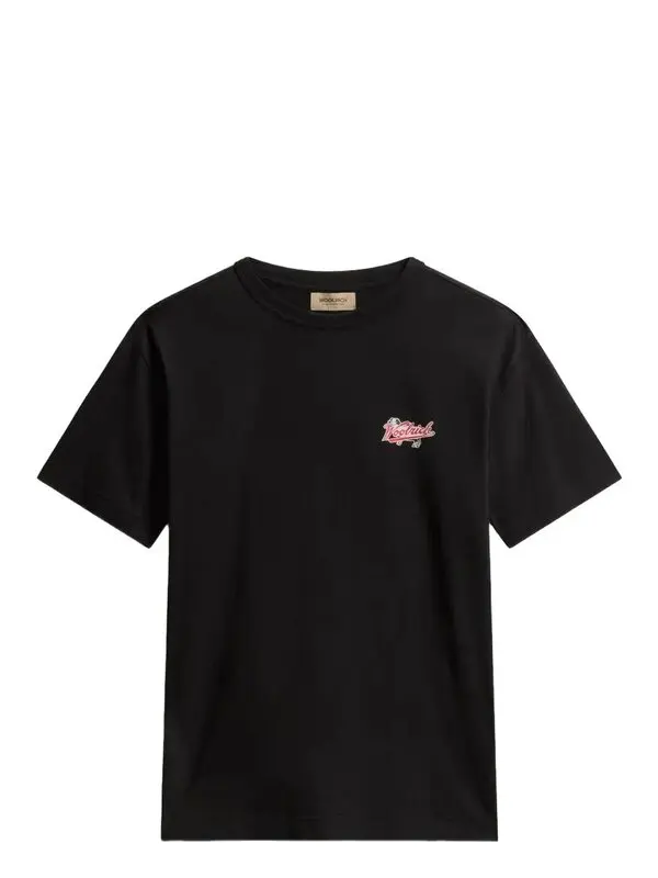 Woolrich Logo Crew-neck T-shirt - Black