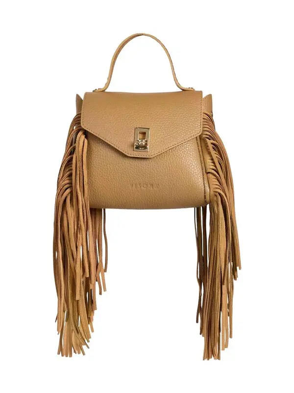 VISONA` Mini Quercia Top-handle Bag With Fringe - Neutrals
