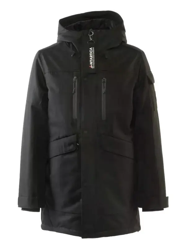 ANTARTICA Hooded Jacket With Zip Detail - Black