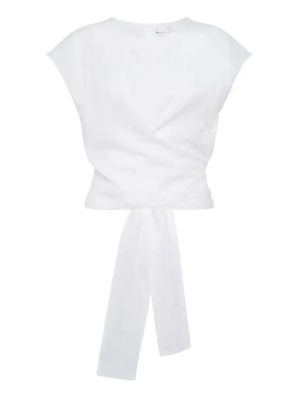 TELA Tied-waist Top - White