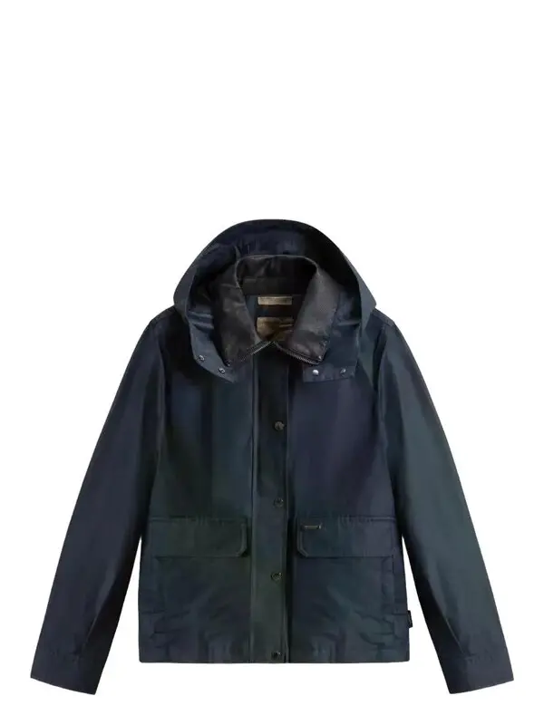 Woolrich Dundee Superwax Jacket With Removable Hood - Blue
