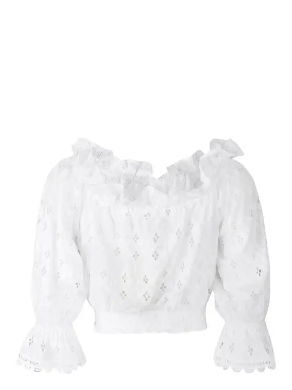 Temptation Positano Ruffled-detail Blouse - White