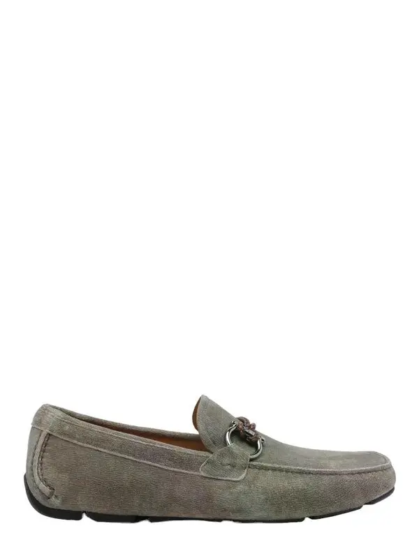 FERRAGAMO Gancini Square-toe Loafers - Green
