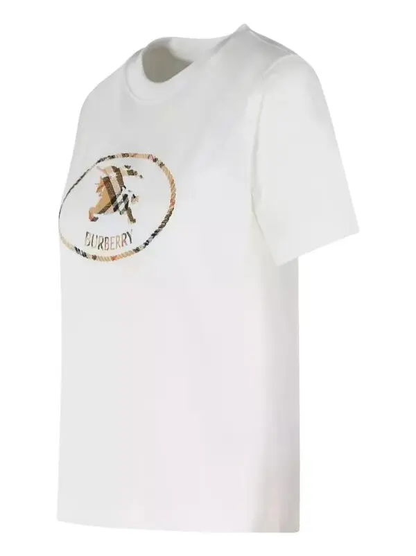 Burberry Knight Stamp Cotton T-shirt - White