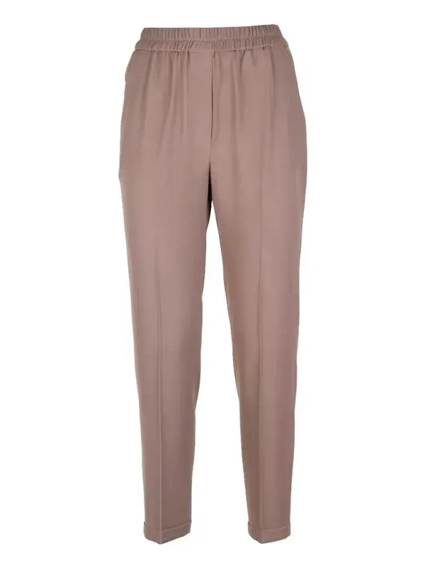 VIA MASINI 80 Elastic-waistband Trousers - Neutrals