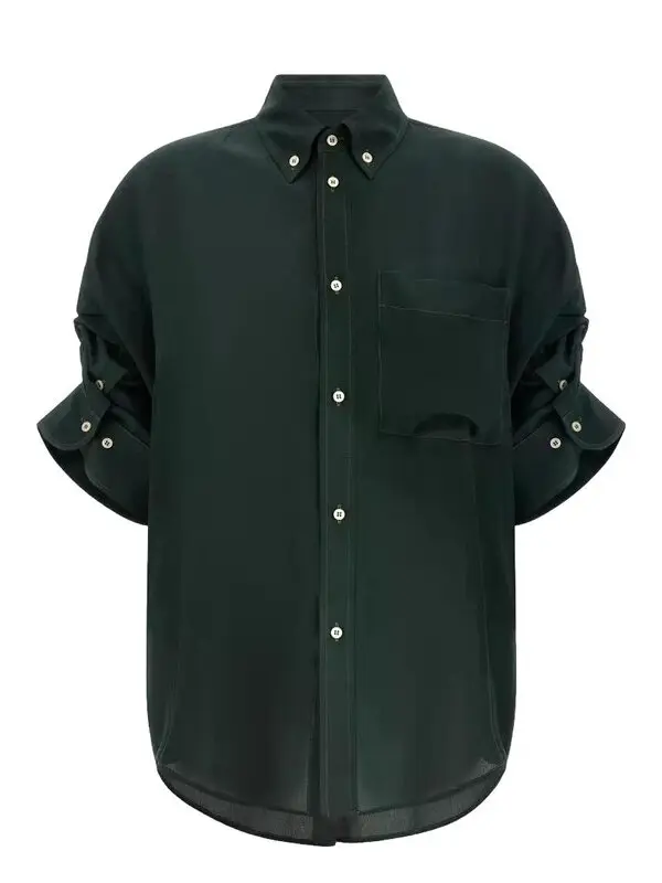 MAISON JEJIA Contrast-stitching Button-up Shirt - Green