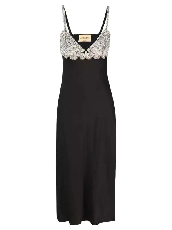 Valentino Garavani Lace-embellished Midi Dress - Black