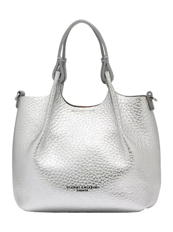 GIANNI CHIARINI Textured-leather Dua Tote Bag - Silver