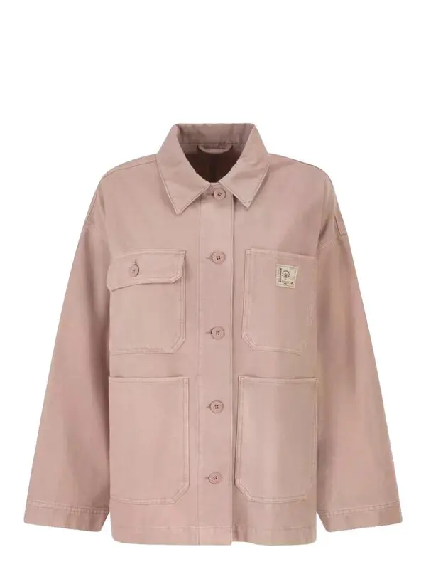 Max Mara Multi-pocket Jacket With Logo Patch - Pink