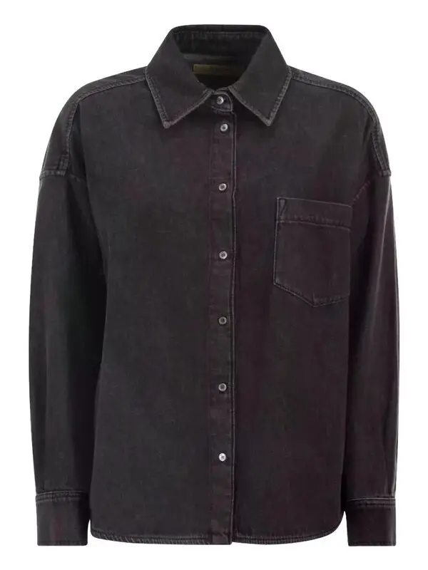 Max Mara Oversized Pocket Denim Shirt - Black