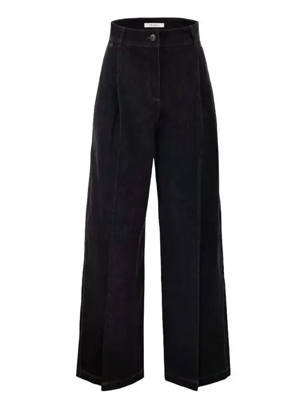 Max Mara Five-pocket Wide-leg Jeans - Black