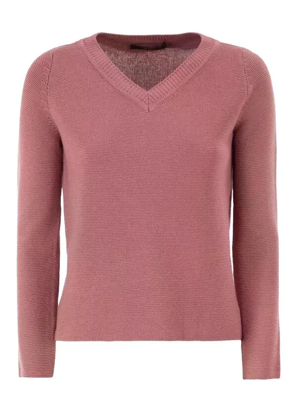 Max Mara V-neck Cotton Sweater - Pink