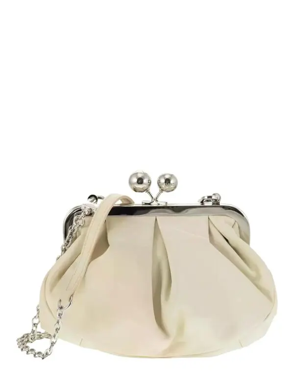 Max Mara Chain Leather Clutch - Neutrals