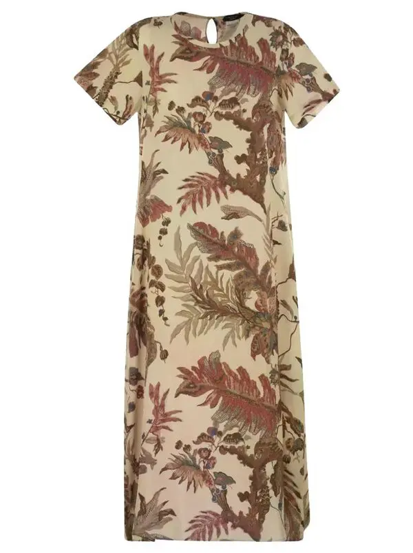 Max Mara Printed T-shirt Dress - Neutrals