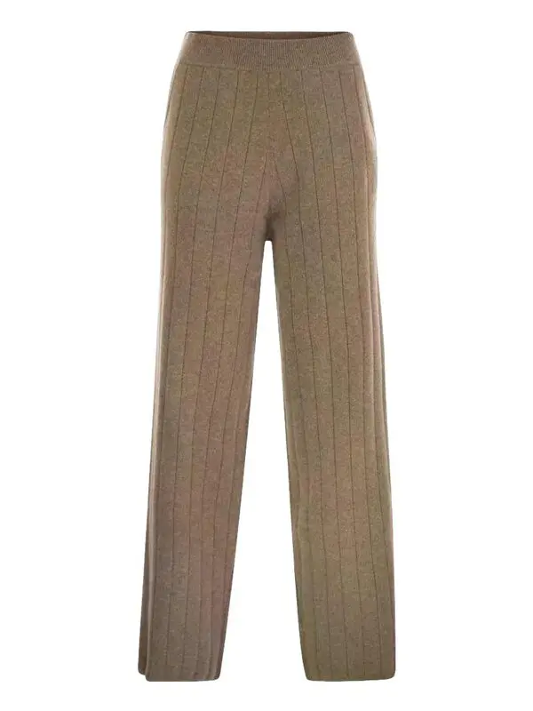 Max Mara Ribbed Wide-leg Jardin Track Pants - Neutrals