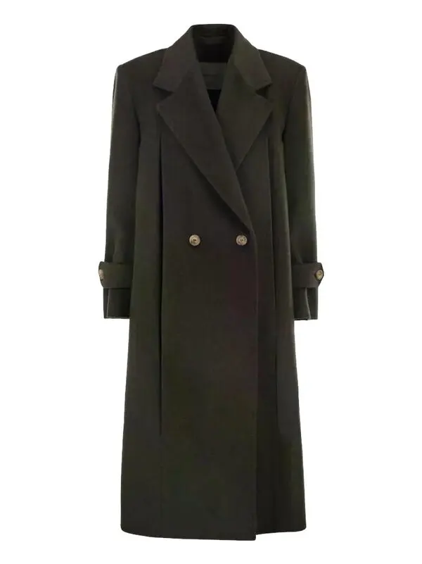 Max Mara Lapel Wool Coat - Green