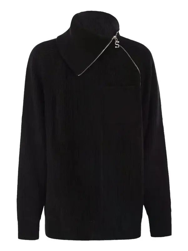 Sportmax Zip-up Turtleneck Sweater - Black